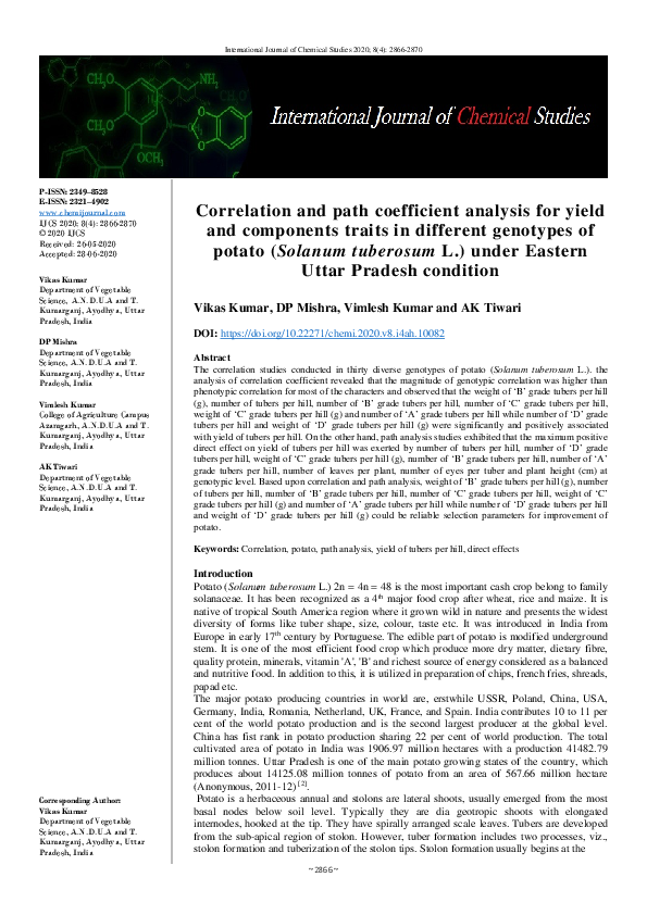 Pdf Correlation And Path Coefficient Analysis For Yield And Components Traits In Different