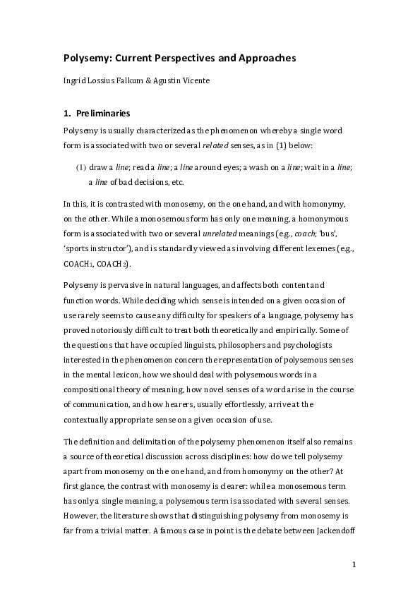 (PDF) Polysemy