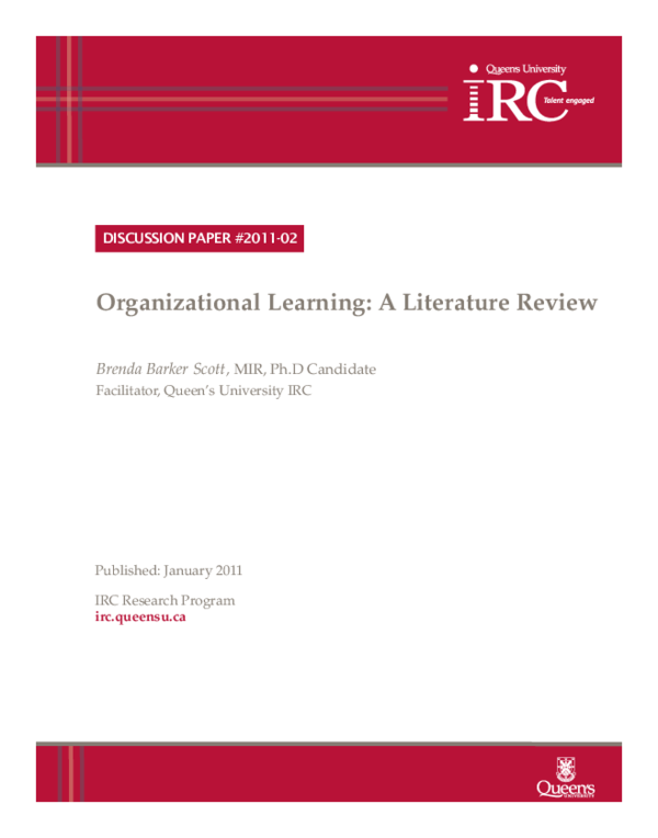 (PDF) Organizational Learning: A Literature Review
