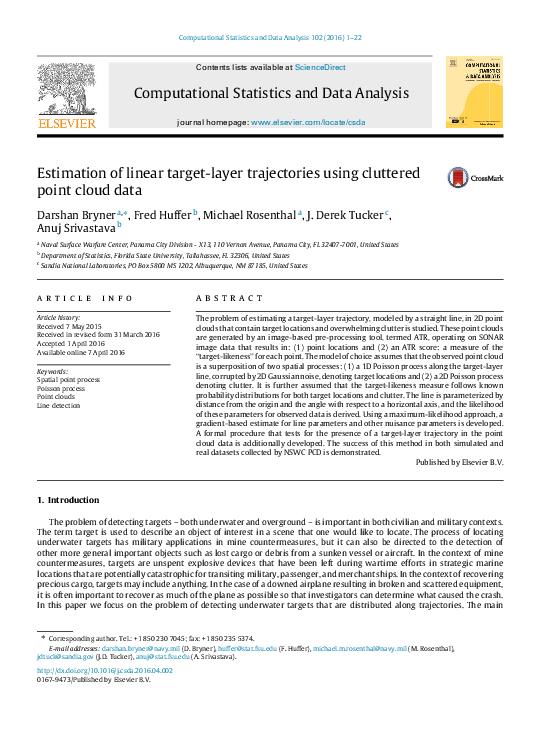 (PDF) Estimation of linear target-layer trajectories using cluttered point cloud data