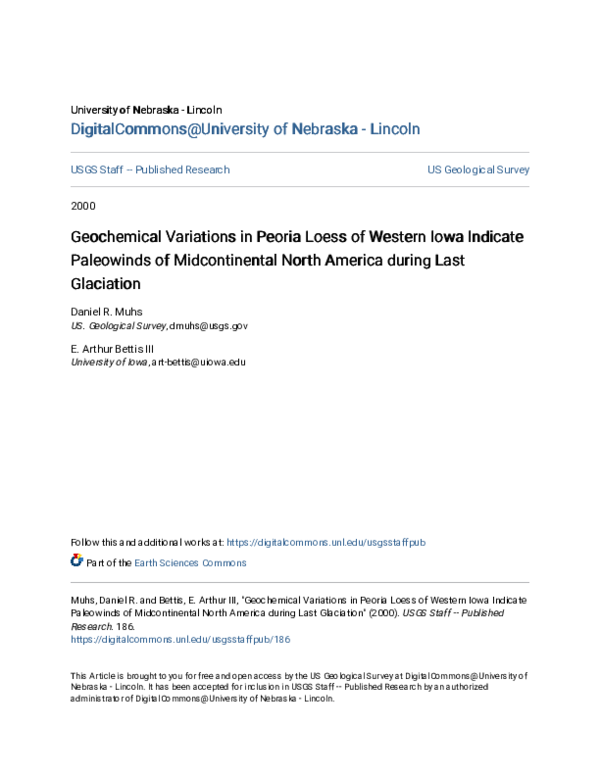 (PDF) Geochemical variations in Peoria Loess of western Iowa indicate ...