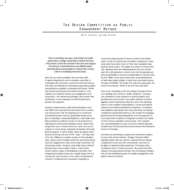 (PDF) The Design Competition as Public Engagement Method