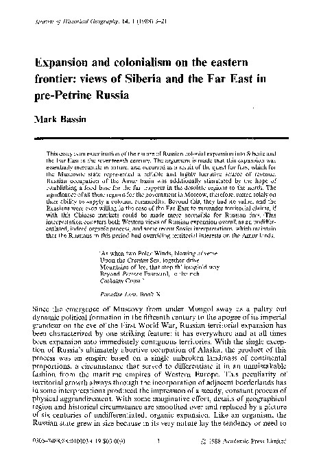 (PDF) Expansion and colonialism on the eastern frontier: views of ...