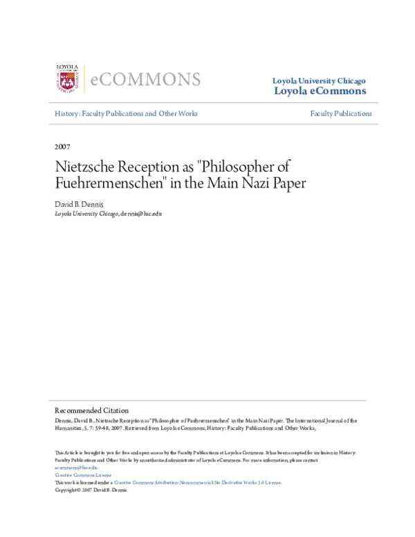 (PDF) Nietzsche Reception as “Philosopher of Führermenschen” in the ...