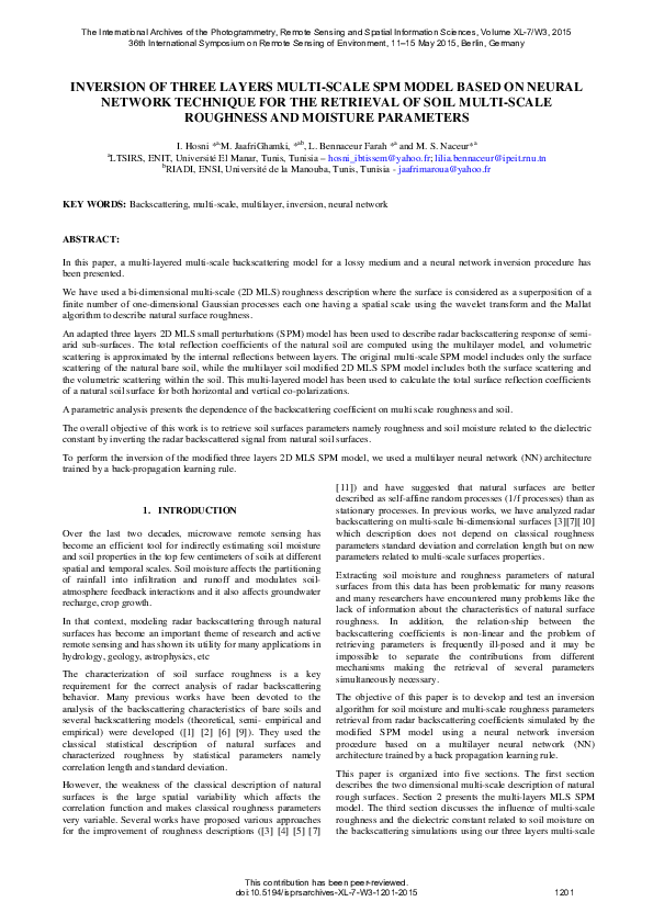 (PDF) Inversion of Three Layers Multi-Scale SPM Model Based on Neural Network Technique for the ...