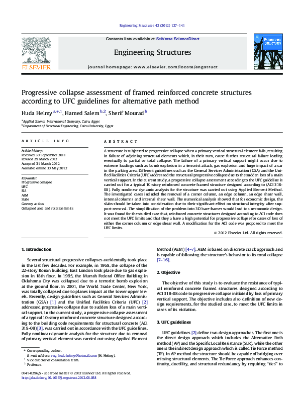 (PDF) Progressive collapse assessment of framed reinforced concrete ...