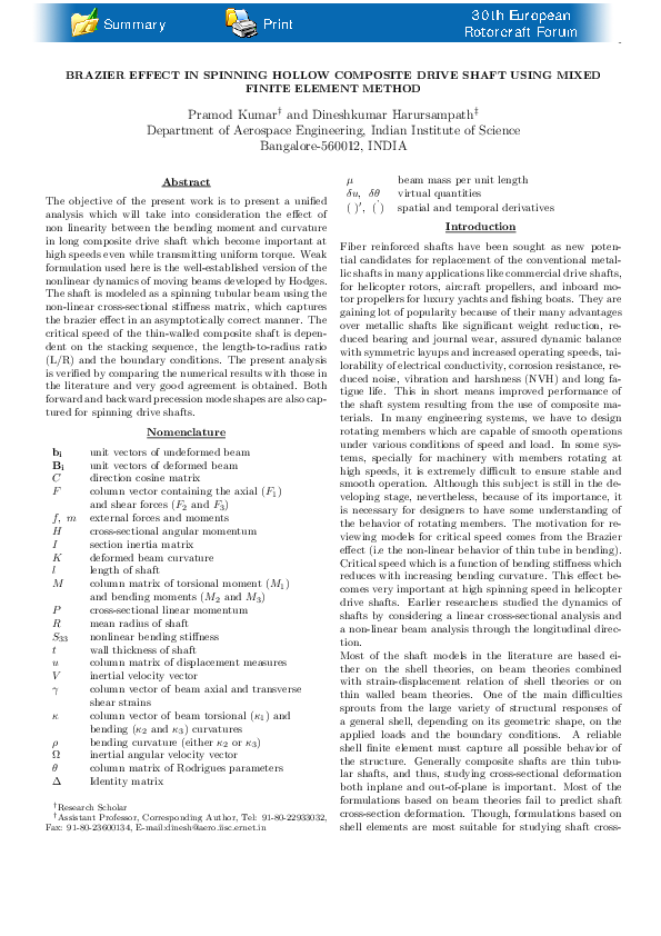(PDF) Brazier effect in spinning hollow composite drive shaft using ...
