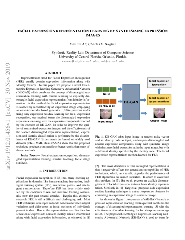 (PDF) Facial Expression Representation Learning by Synthesizing ... (PDF) Facial Expression Representation Learning by Synthesizing ...