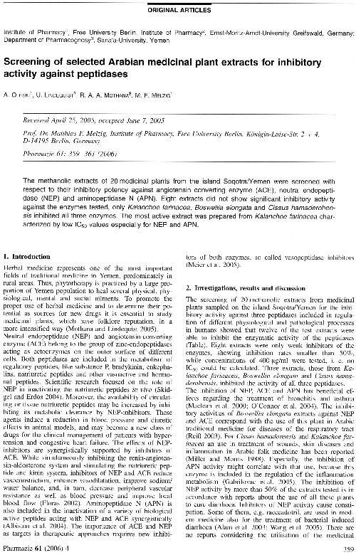 (PDF) Screening of selected Arabian medicinal plant extracts for ...