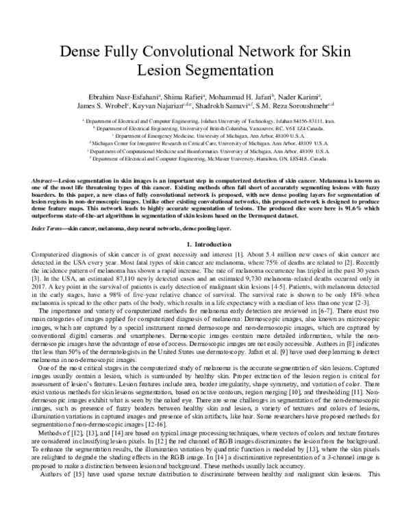 (PDF) Dense Pooling Layers in Fully Convolutional Network for Skin Lesion Segmentation