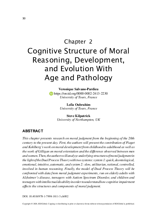 (PDF) Cognitive Structure of Moral Reasoning, Development, and ...
