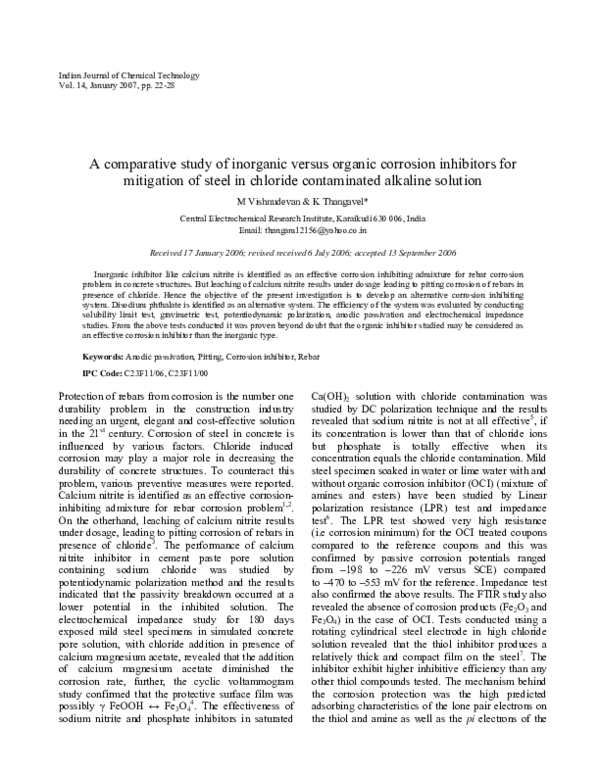 (PDF) A comparative study of inorganic versus organic corrosion ...