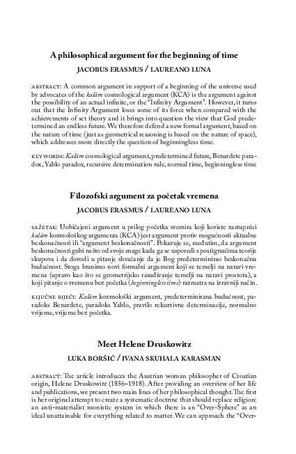 (PDF) A philosophical argument for the beginning of time