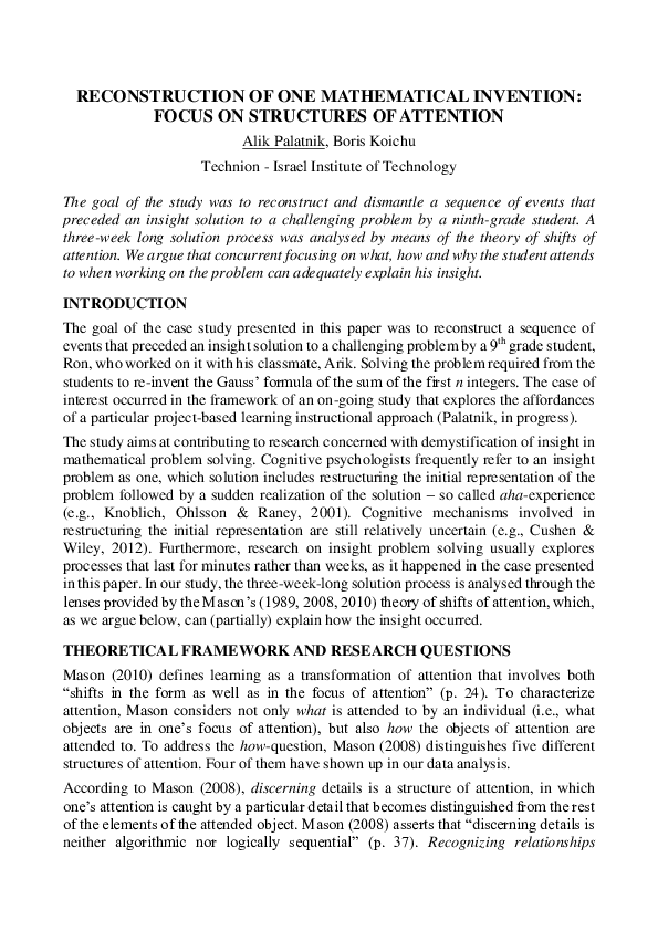 (PDF) Reconstruction of One Mathematical Invention: Focus on Structures ...