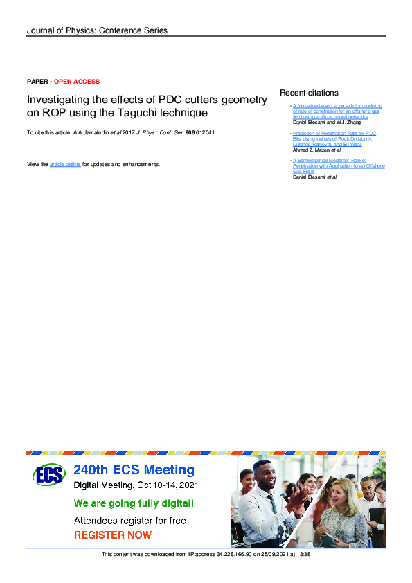 (PDF) Investigating the effects of PDC cutters geometry on ROP using ...