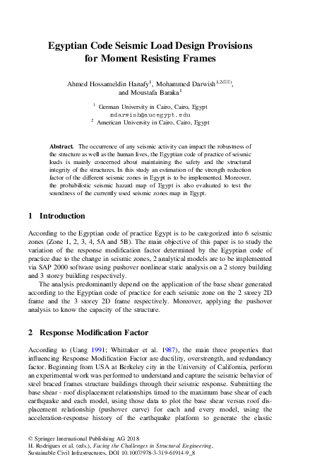 (PDF) Egyptian Code Seismic Load Design Provisions for Moment Resisting ...