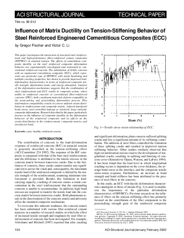 (PDF) Influence of Matrix Ductility on Tension-Stiffening Behavior of ...