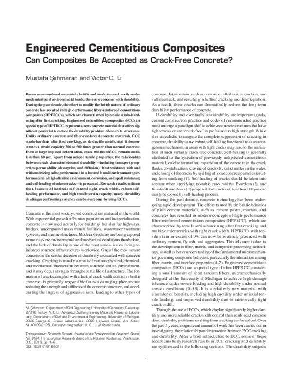 (PDF) Engineered Cementitious Composites