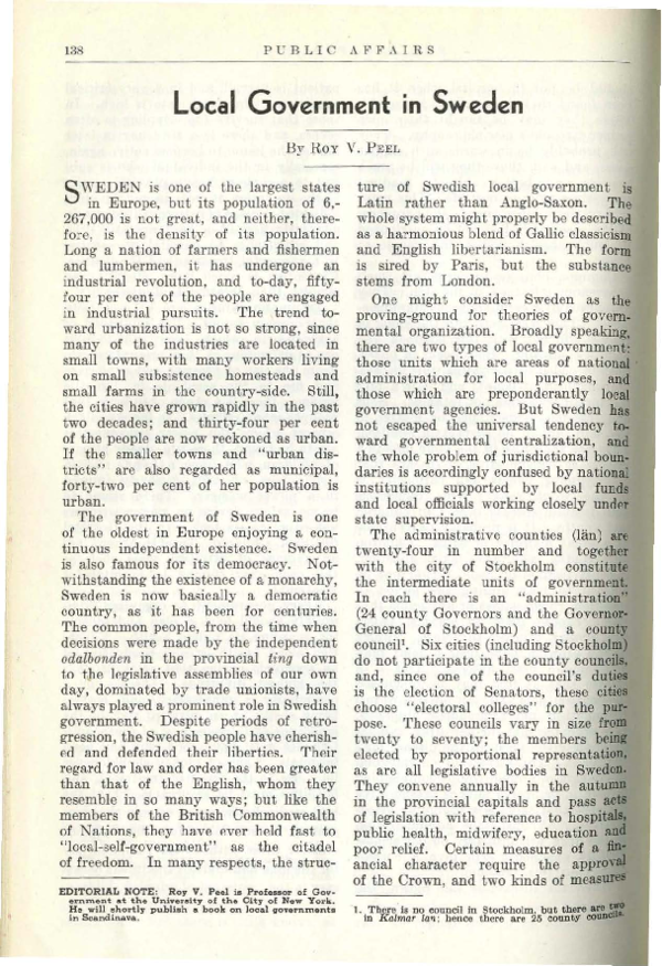 (PDF) Local government in Sweden