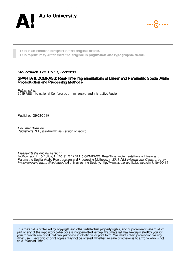 (PDF) SPARTA & COMPASS: Real-Time Implementations of Linear and ...