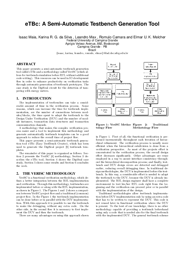 (PDF) eTBc: A Semi-Automatic Testbench Generation Tool