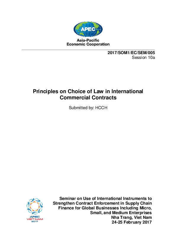 (PDF) Principles on Choice of Law in International Commercial Contracts ...