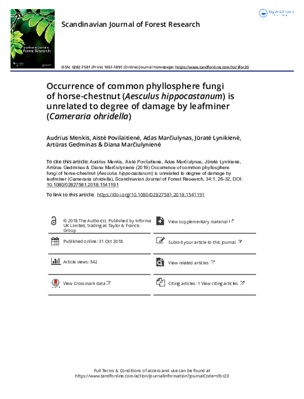 (PDF) Occurrence of common phyllosphere fungi of horse-chestnut ...