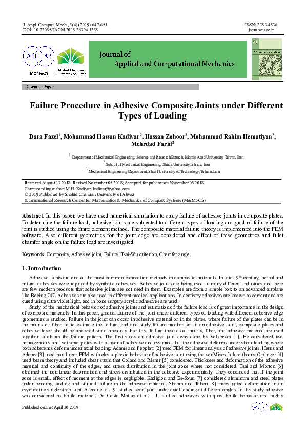 (PDF) Failure Procedure in Adhesive Composite Joints under Different ...