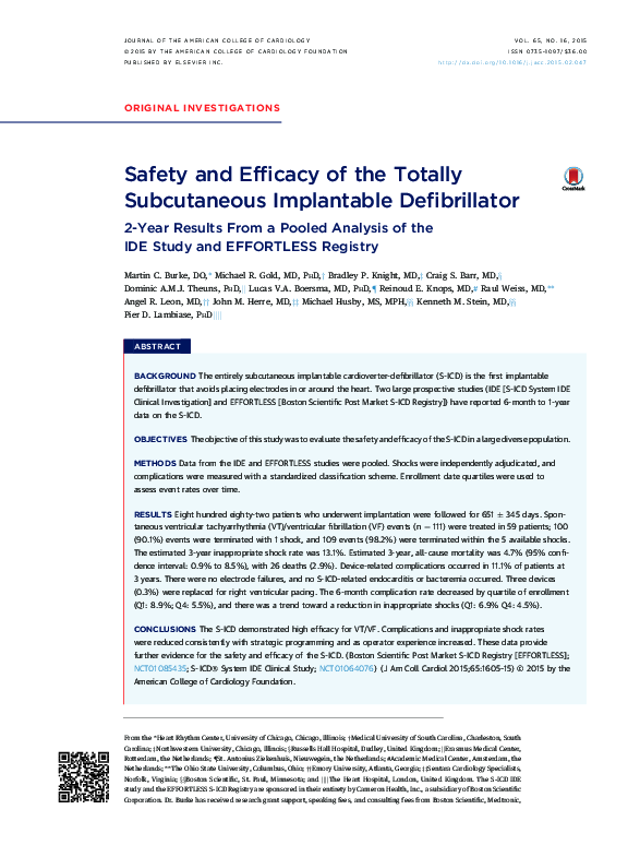 (PDF) Safety and Efficacy of the Totally Subcutaneous Implantable ...
