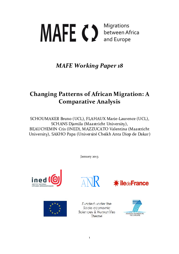 (PDF) Changing patterns of African Migration: A Comparative Analysis