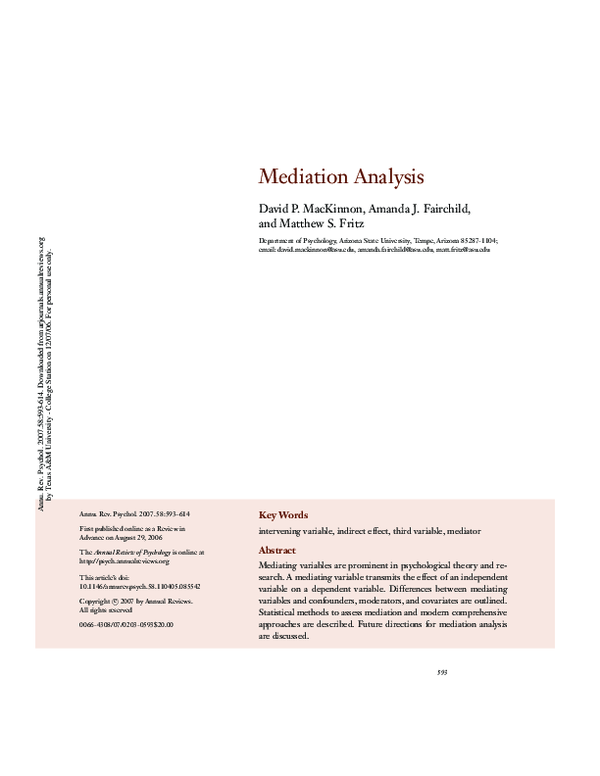 (PDF) Mediation Analysis