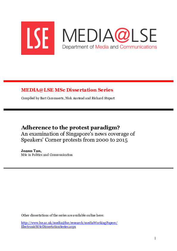 (PDF) Adherence to the protest paradigm ? An examination of Singapore ...