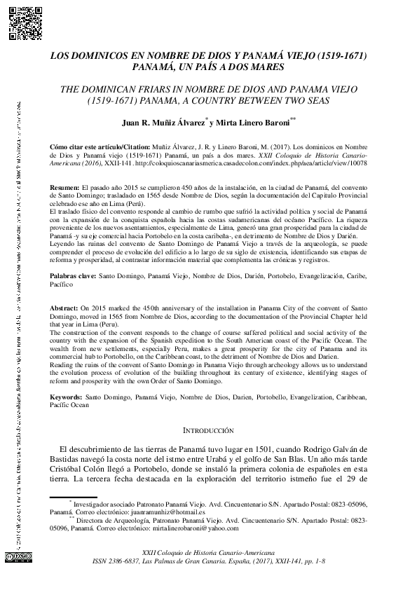 (PDF) Los dominicos en Nombre de Dios y Panamá Viejo (1519-1671) Panamá ...