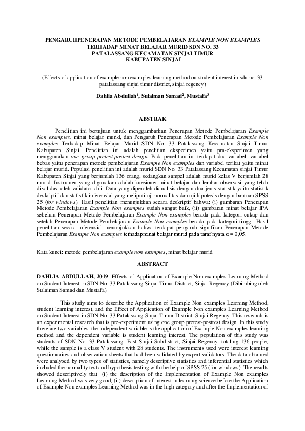 (PDF) Pengaruhpenerapan Metode Pembelajaran Example Non Examples ...