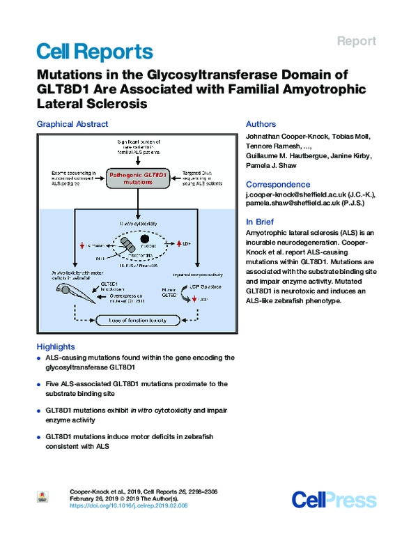 (PDF) Mutations in the Glycosyltransferase Domain of GLT8D1 Cause ...