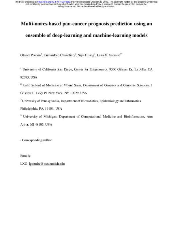 (PDF) DeepProg: an ensemble of deep-learning and machine-learning models for prognosis ...
