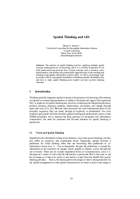 (PDF) Spatial Thinking and GIS