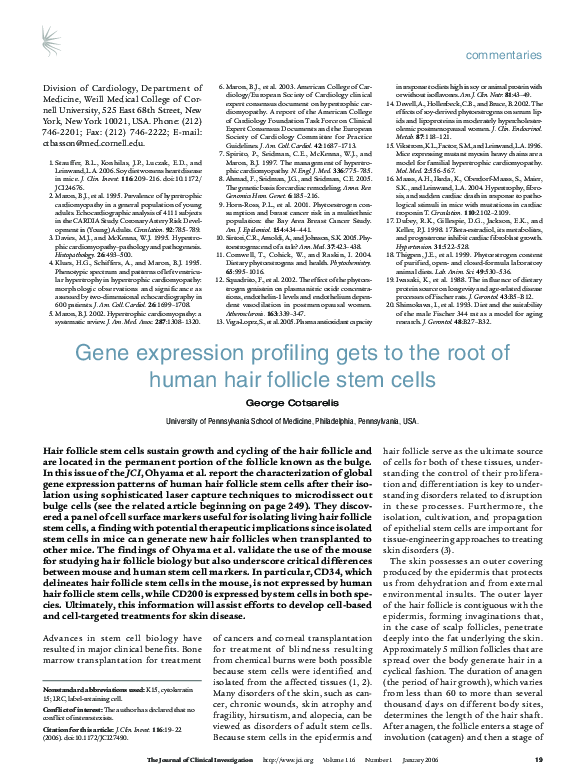 (PDF) Gene expression profiling gets to the root of human hair follicle ...