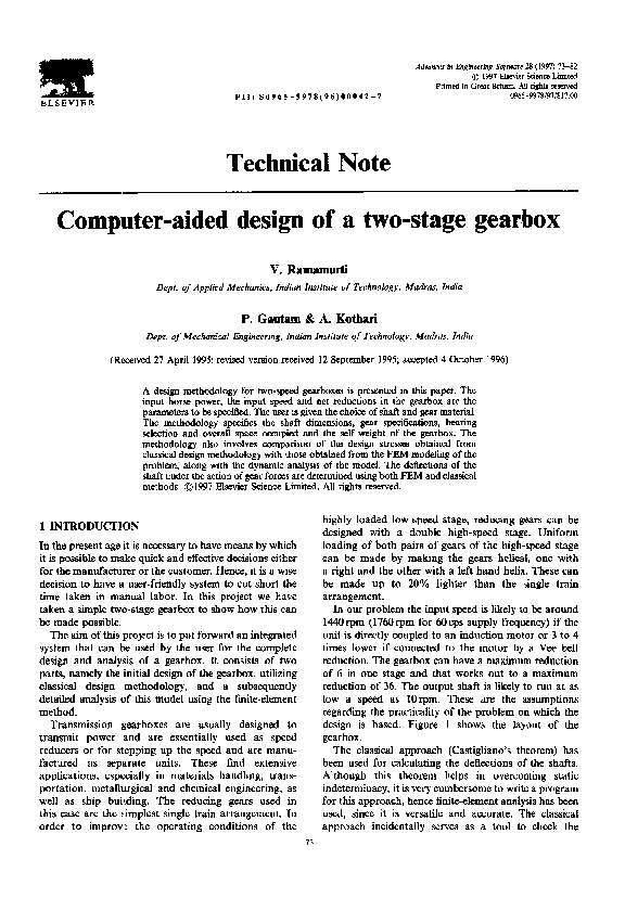 (PDF) Computer-aided design of a two-stage gearbox