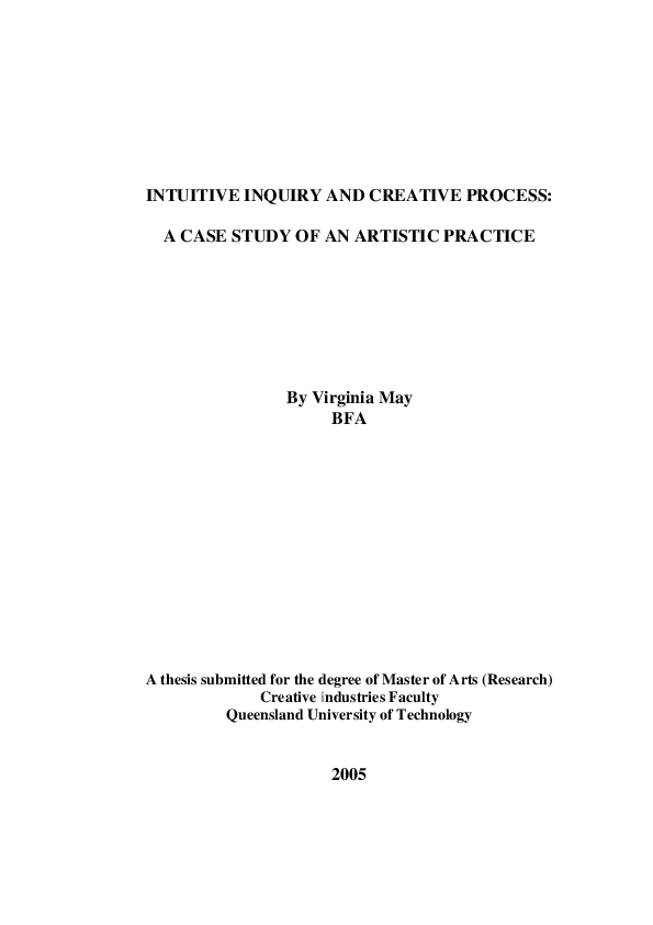 (PDF) Intuitive Inquiry and Creative Process: A Case Study of an ...
