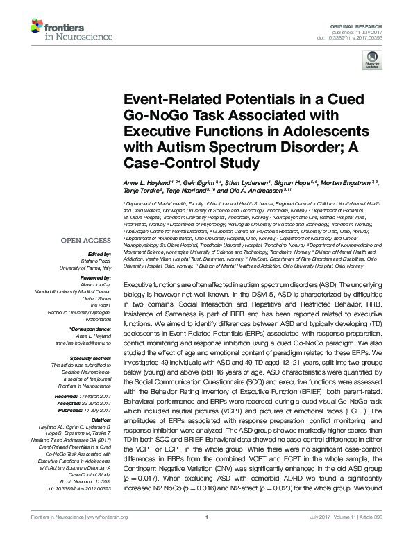 (PDF) Event-Related Potentials in a Cued Go-NoGo Task Associated with ...