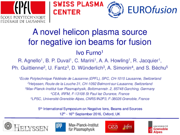 (PDF) A novel helicon plasma source for negative ion beams for fusion