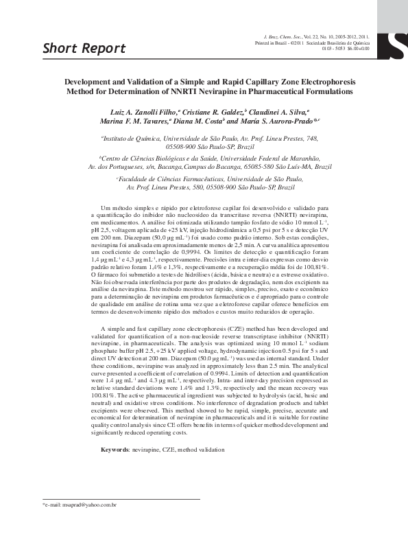 Pdf Development And Validation Of A Simple And Rapid Hplc Method For