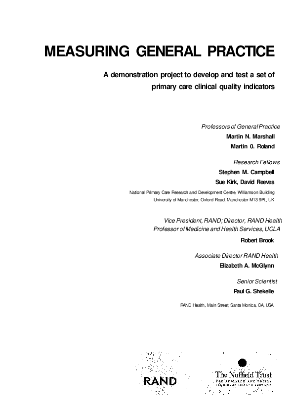 (PDF) Measuring General Practice