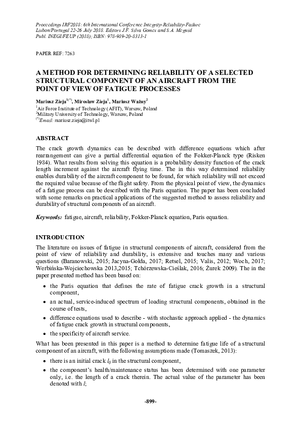 (PDF) A Method for Determining Reliability of a Selected Structural ...