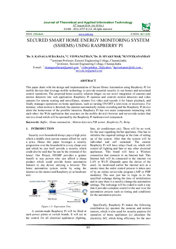 (PDF) Secured Smart Home Energy Monitoring System (Sshems) Using ...
