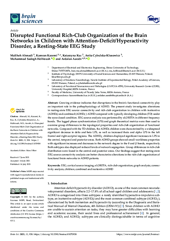 (PDF) Disrupted Functional Rich-Club Organization of the Brain Networks ...