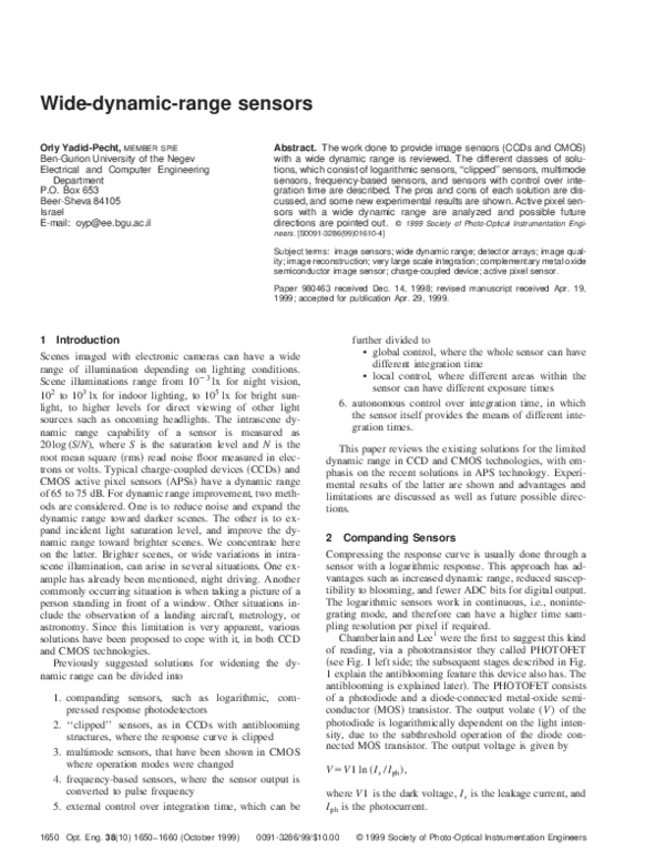 (PDF) Wide-dynamic-range sensors