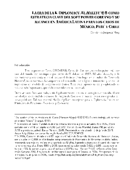 (PDF) La era de la K-Diplomacy: El Hallyu como estrategia clave del ...