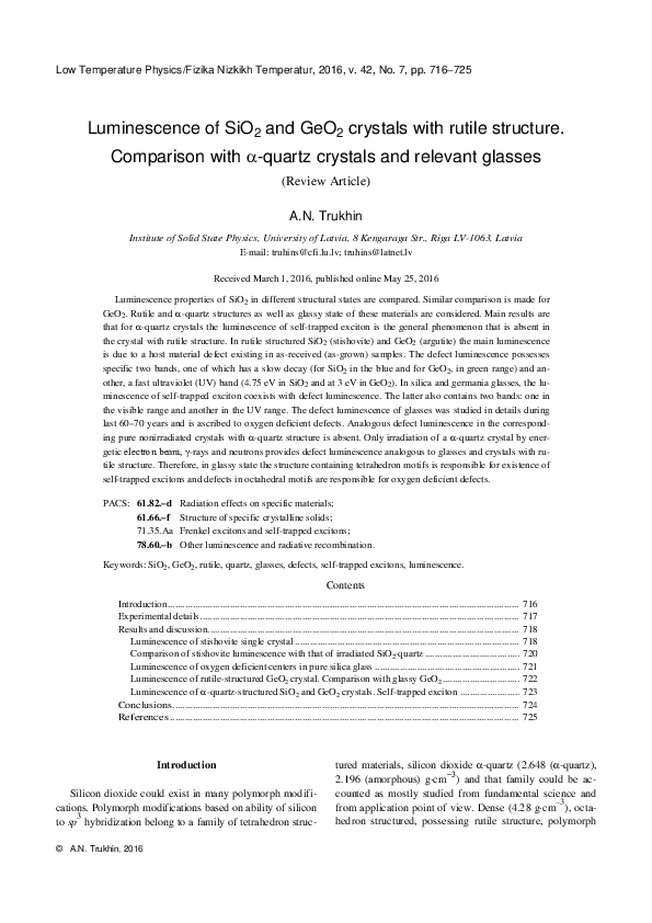 (PDF) Large SiO2-substituted GeO2 single-crystals with the α-quartz structure | Philippe Papet ...